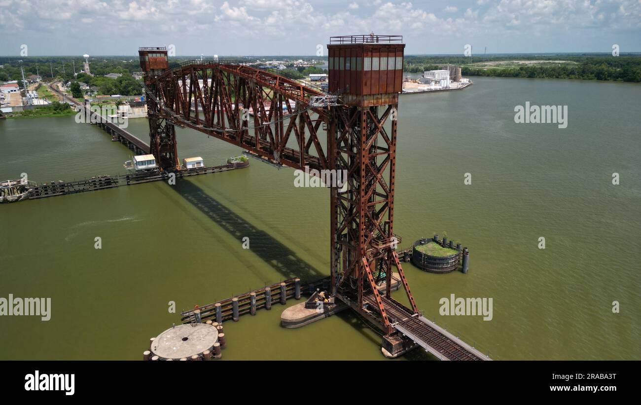 Railroad Bridge Crossing Berwick Bay of the Atchafalaya River Stock ...
