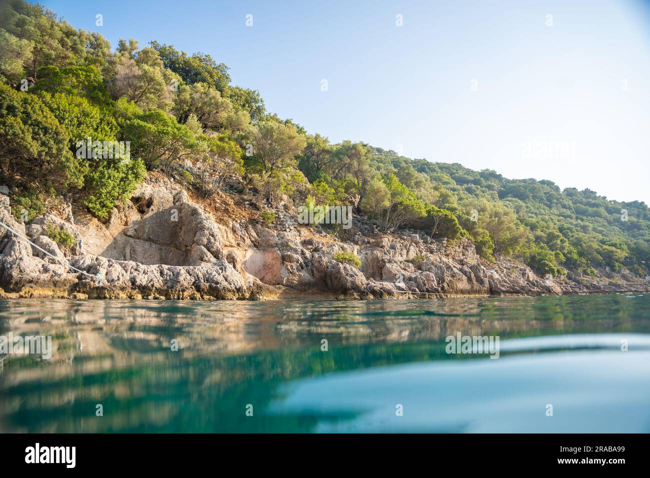 Close up view of Gemile Island , st. Nicholas island near Fethiye ...