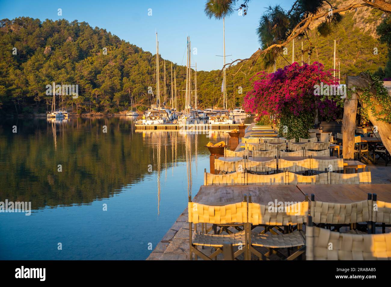 Gocek, Turkey - June 5, 2023: Beautiful sea coast near Cleopatra Bath ...