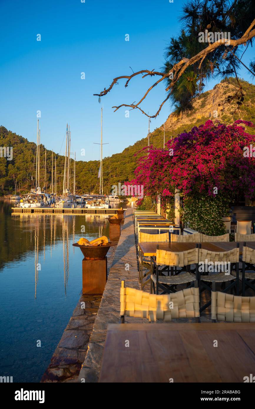 Gocek, Turkey - June 5, 2023: Beautiful sea coast near Cleopatra Bath ...
