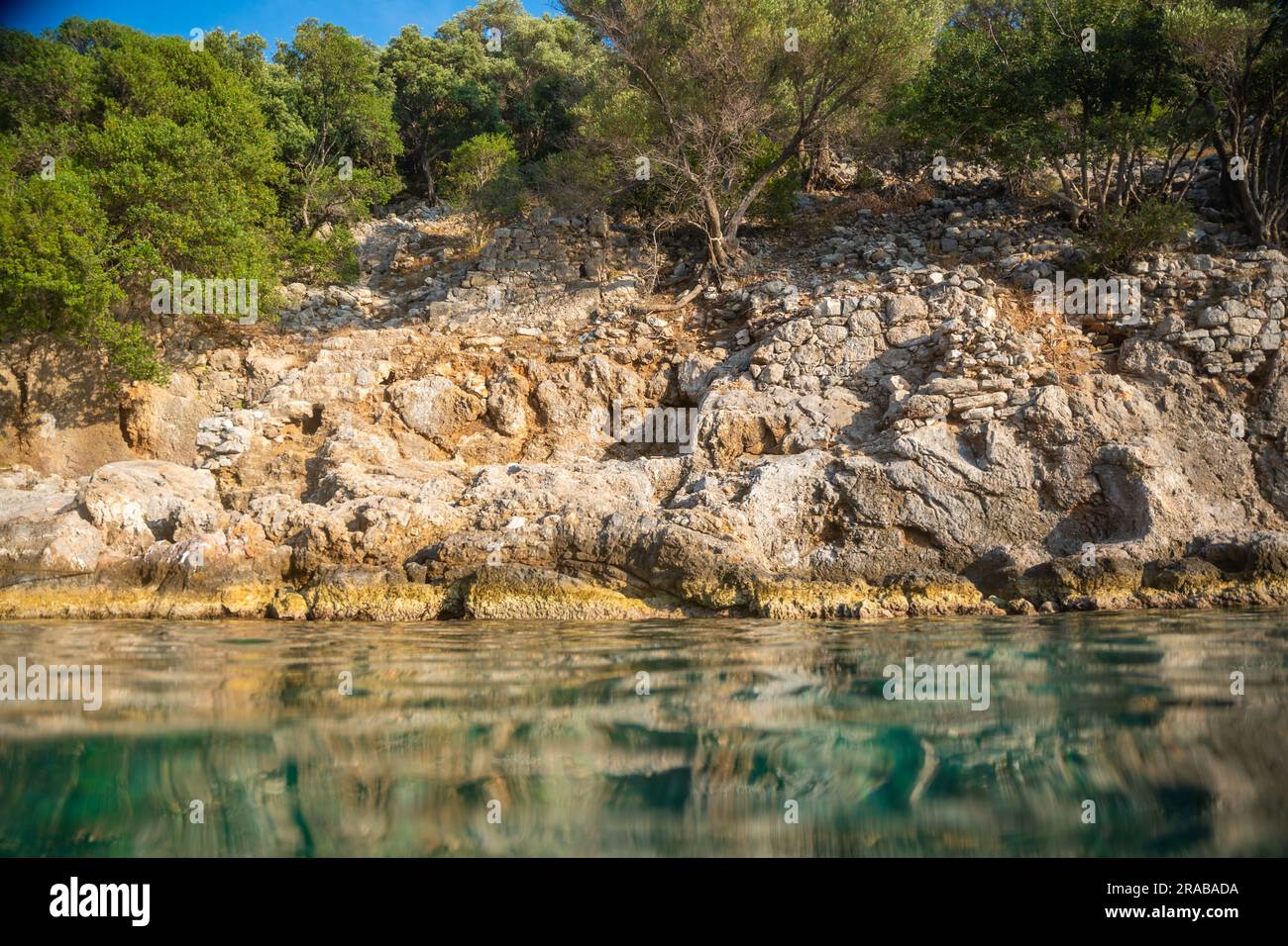 Close up view of Gemile Island , st. Nicholas island near Fethiye ...