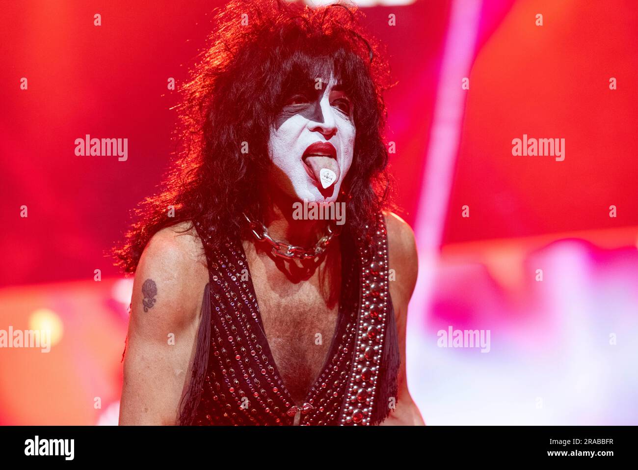 Cologne, Germany. 02nd July, 2023. Gene Simmons, singer and bassist, of ...