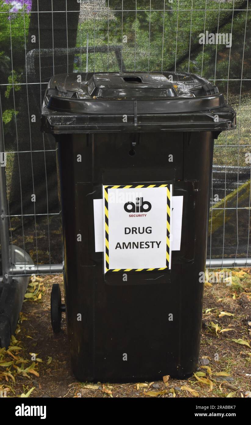 Drug amnesty bin at The Hidden Festival in Fred Roche Gardens in Milton ...