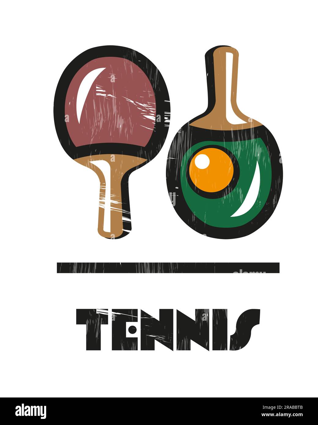 Vector table tennis racket or racquet, flat style Stock Vector Image ...
