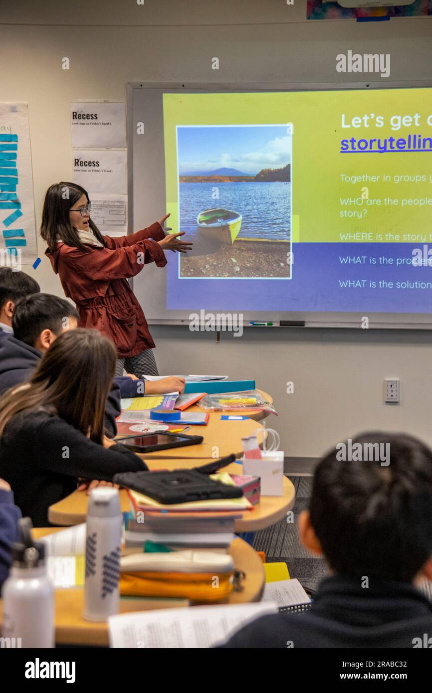 Using a digital display screen to convey structure of storytelling, a ...