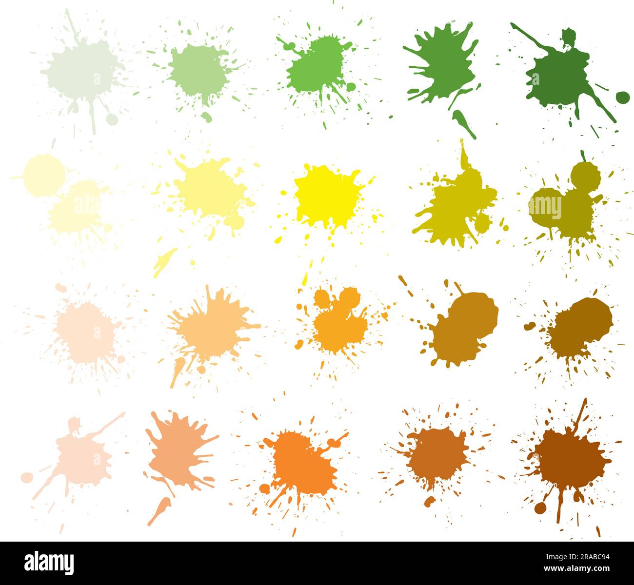 Color ink splashes. Warm color palette. Grunge splatters. Grunge text ...