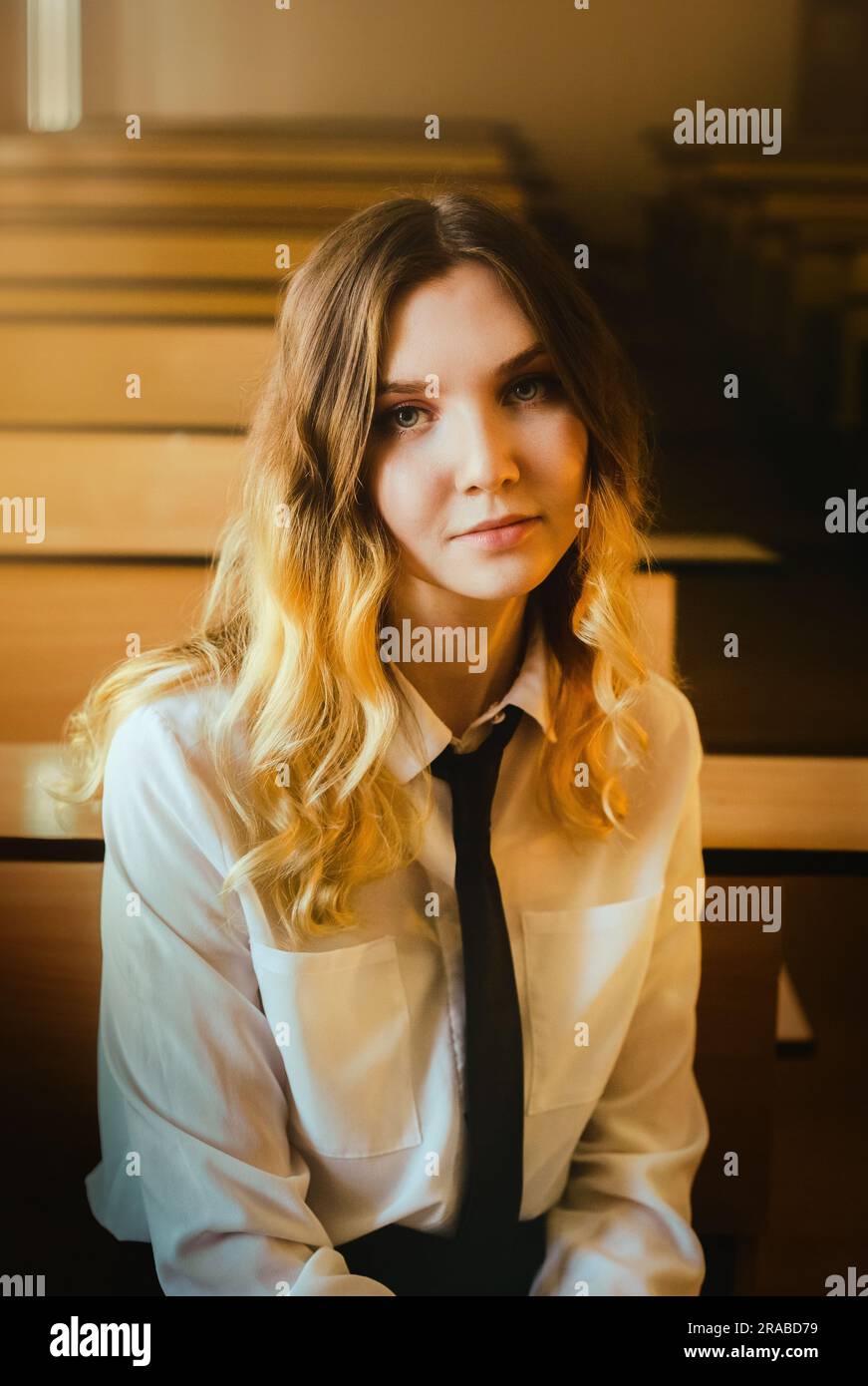 Blonde schoolgirl in uniform hi-res stock photography and images - Alamy