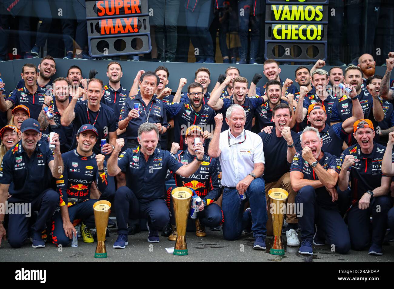 Celebration Team photo at redbull after the winning during the Austrian ...