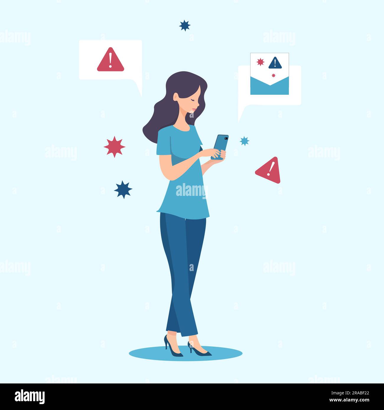 Woman phone looking art Stock Vector Images - Alamy