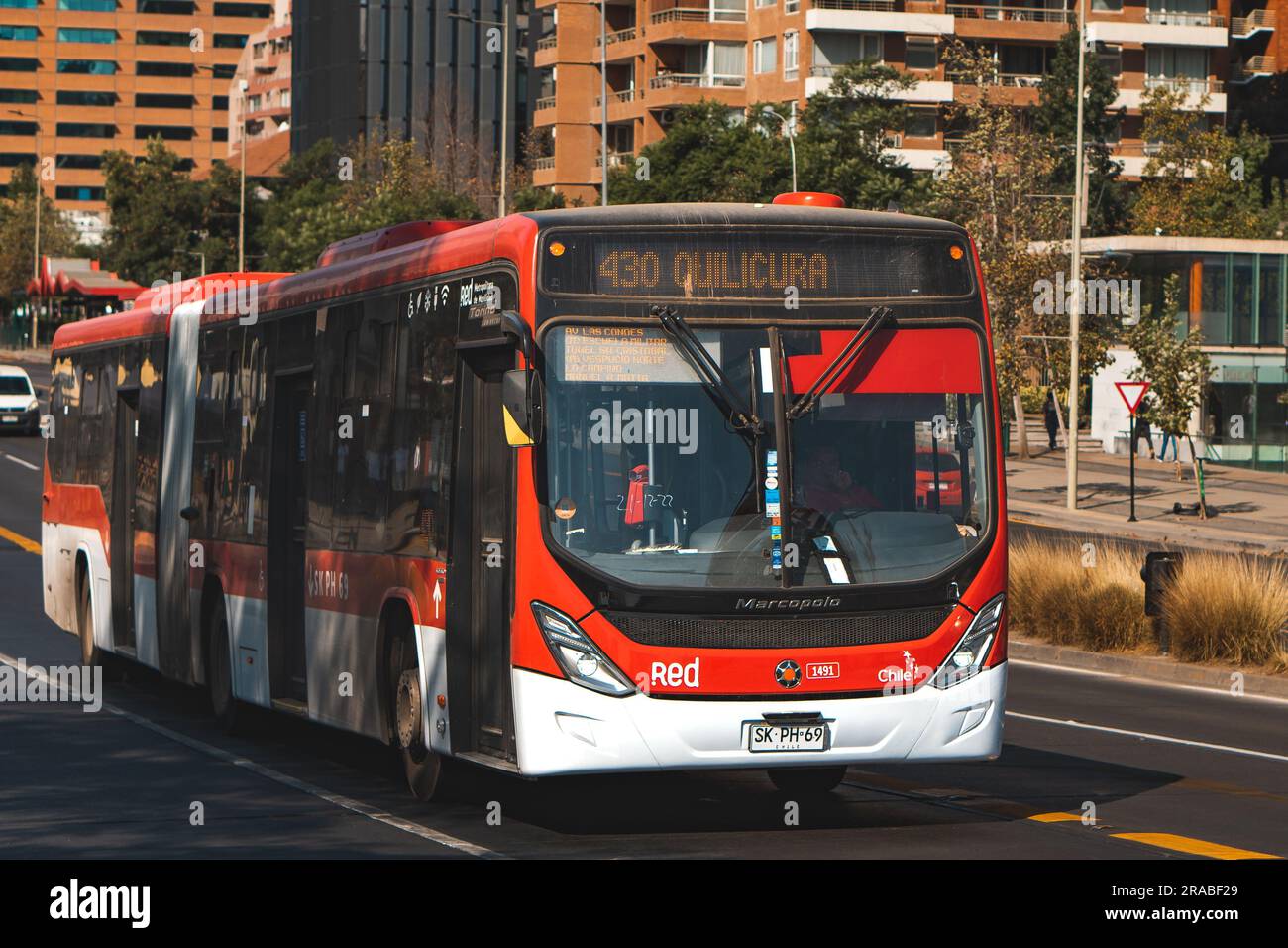 Santiago, Chile - February 24 2023: a brand new public transport ...