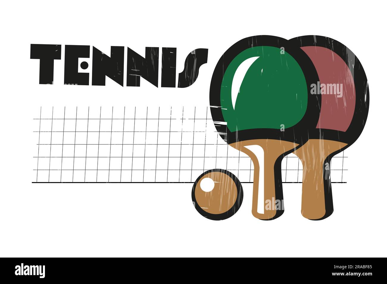 Vector table tennis racket or racquet, flat style Stock Vector Image ...