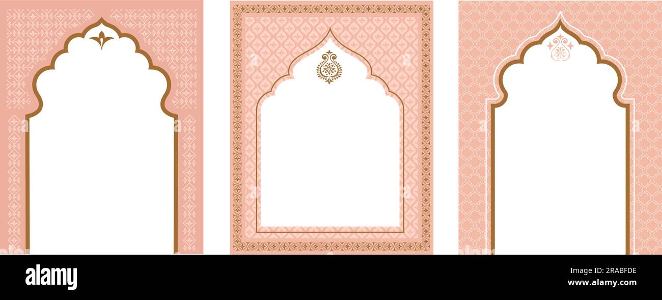 Indian and oriental frames, backgrounds, doors and arches. Wedding ...