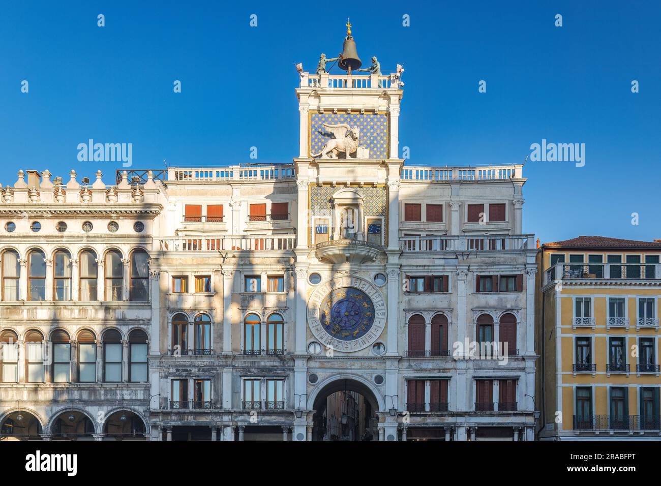 St Mark's clock tower in Venice, Italy, Europe Stock Photo - Alamy