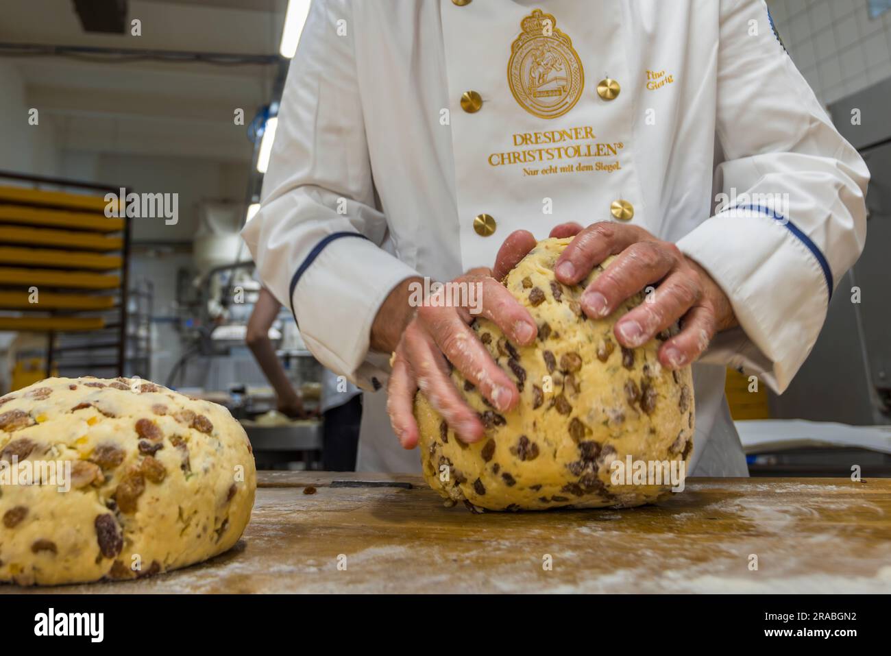 Production of an original Dresden Christstollen in Dresden, Germany ...