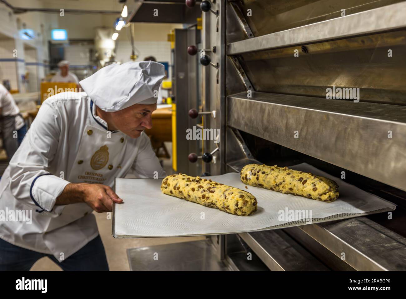 Production of an original Dresden Christstollen in Dresden, Germany ...