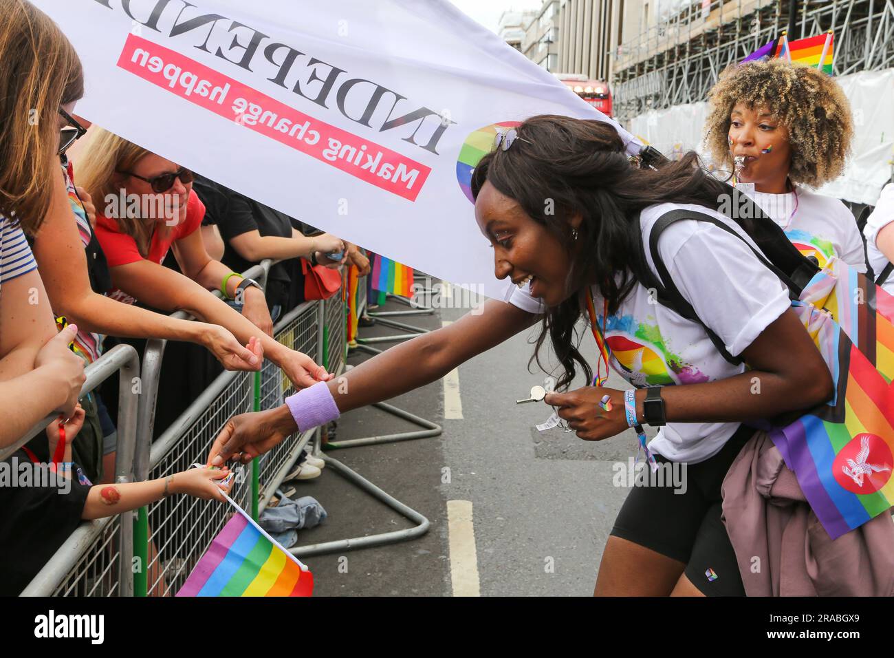 The Independent marching in Pride In London Parade- July 1st 2023 Stock ...