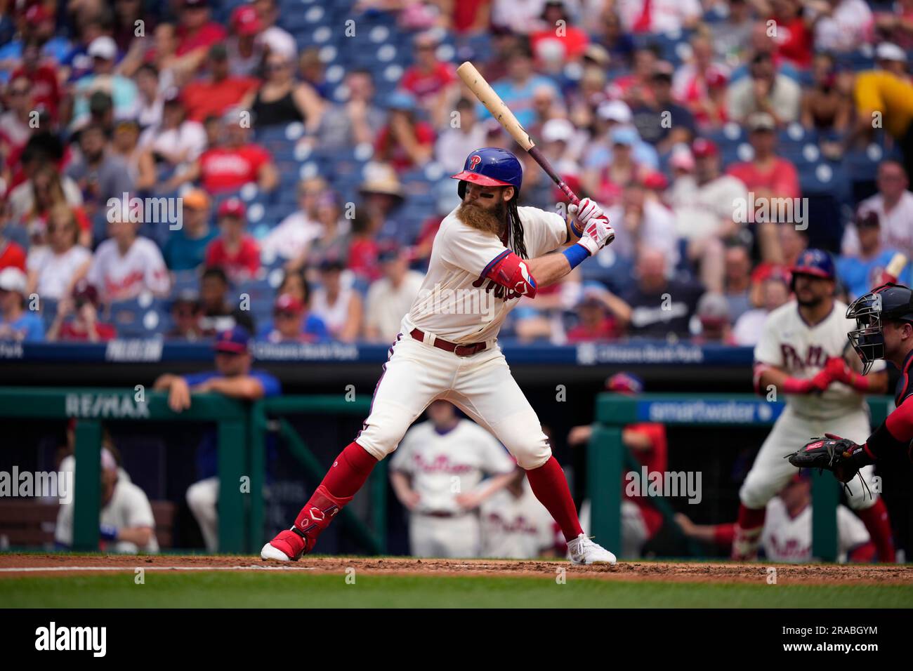 Philadelphia Phillies' Brandon Marsh plays during a baseball game ...