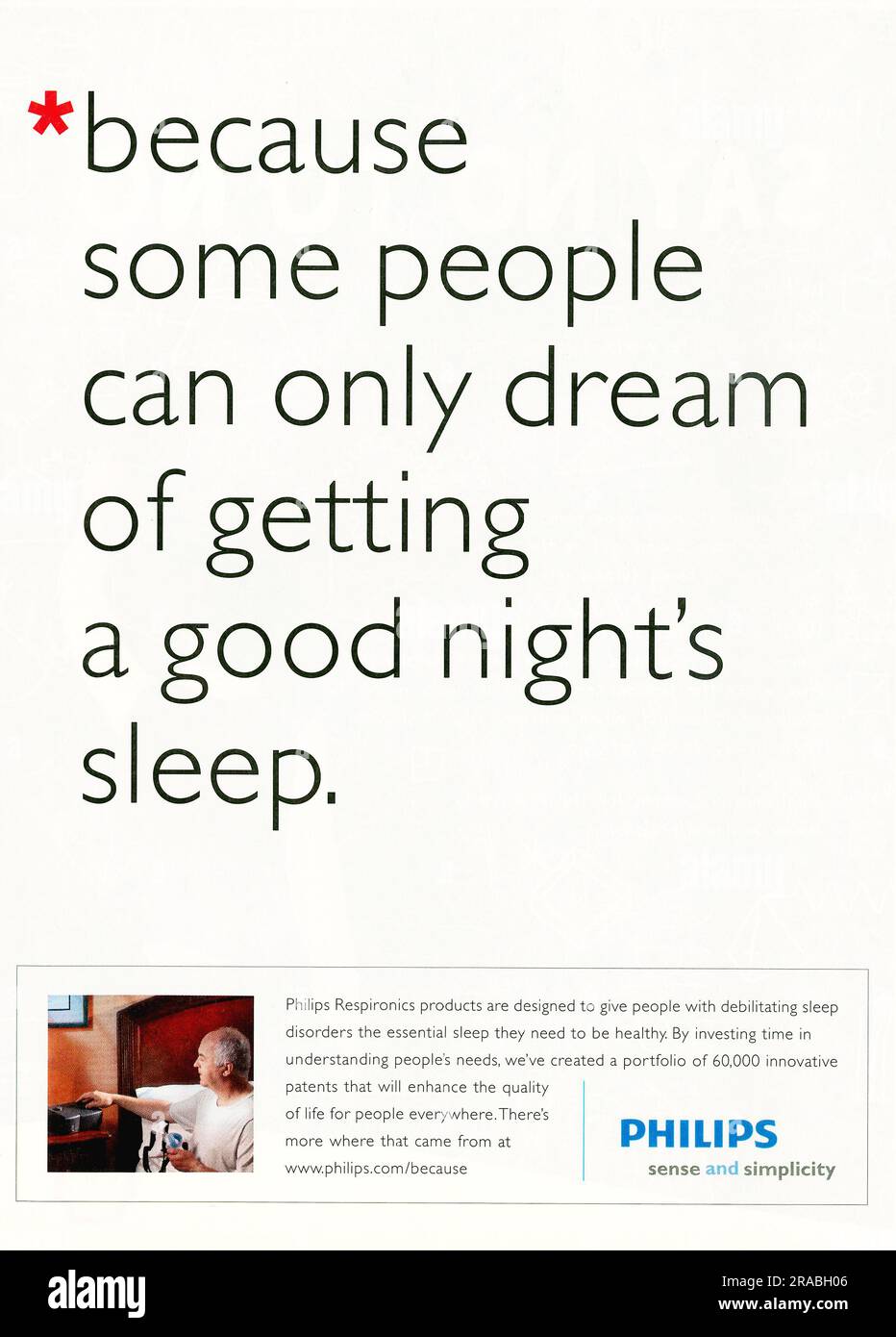 Philips Respironics Medication company advert in a magazine 2008 Stock ...