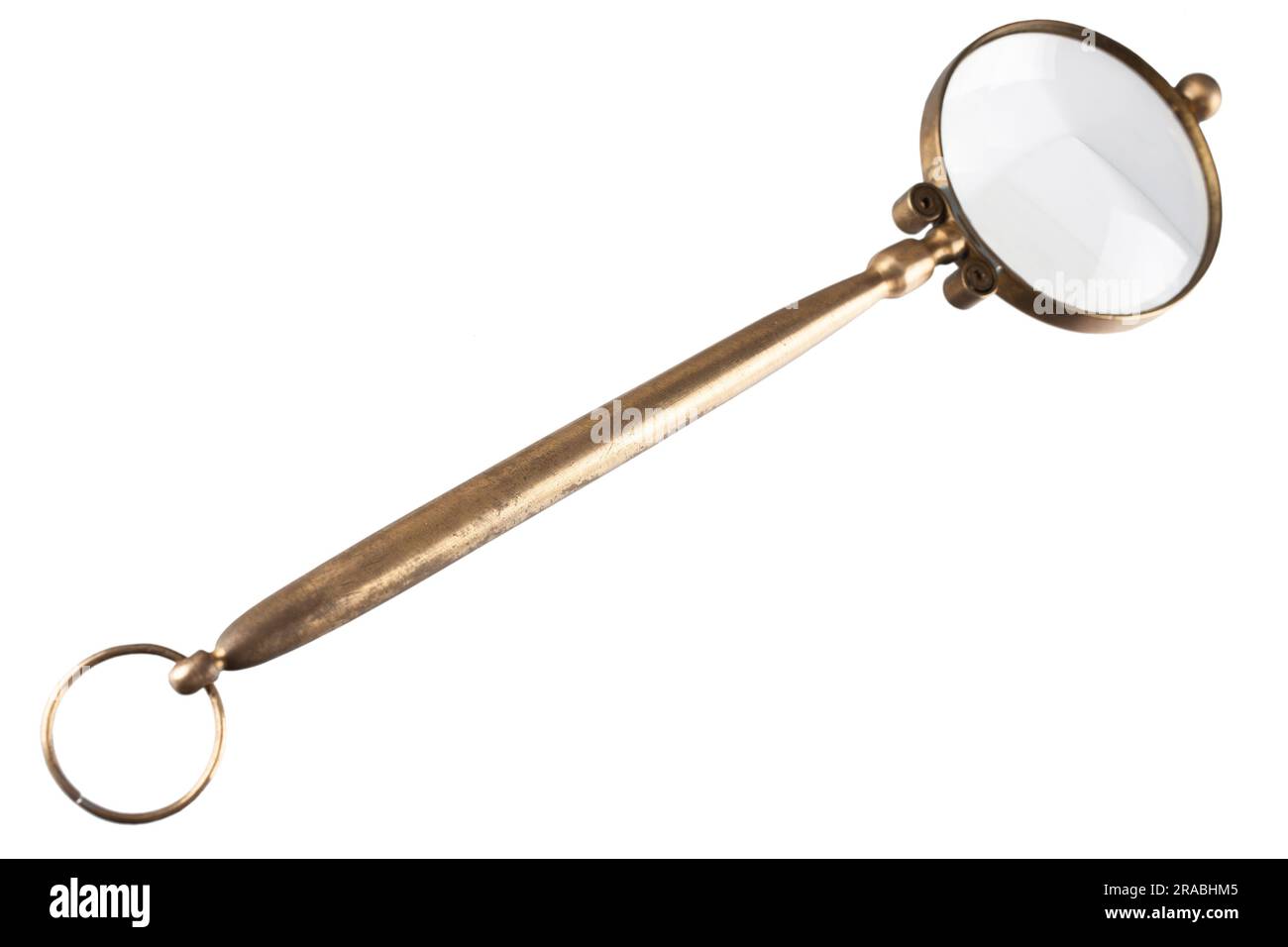 Antique vintage magnifying glass isolated on white background Stock ...