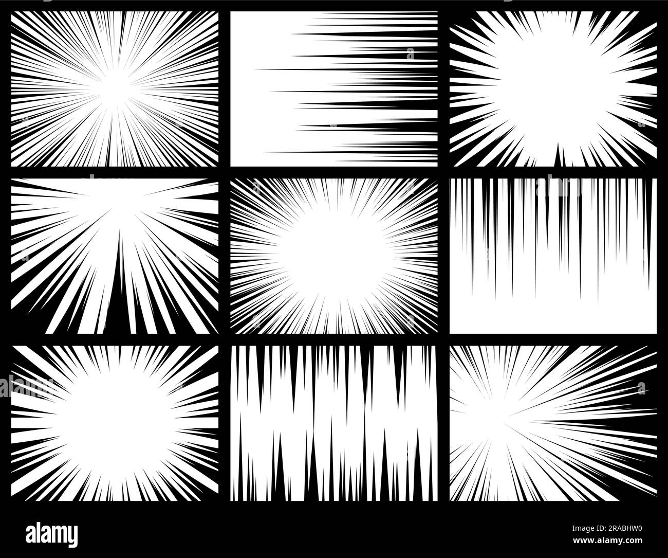 Comic book radial rays, lines. Comics background with motion, speed ...