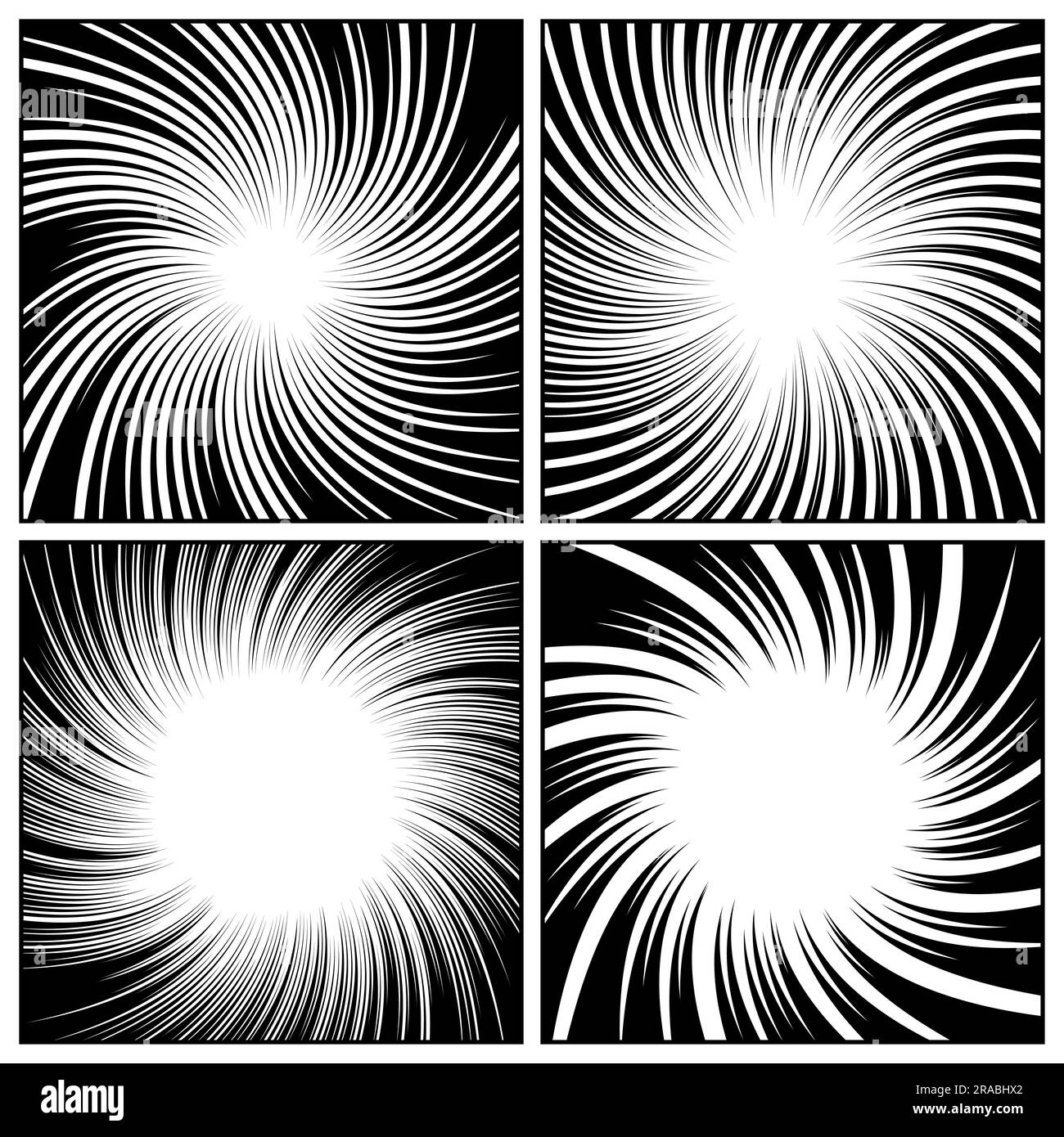 Twisted comic book radial rays, lines. Comics background with motion ...