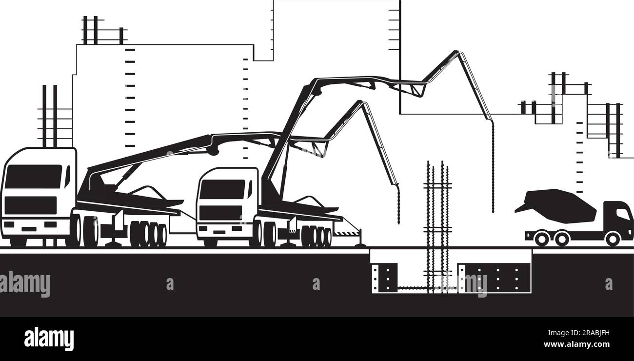 Concrete pouring at construction site Stock Vector Images - Alamy