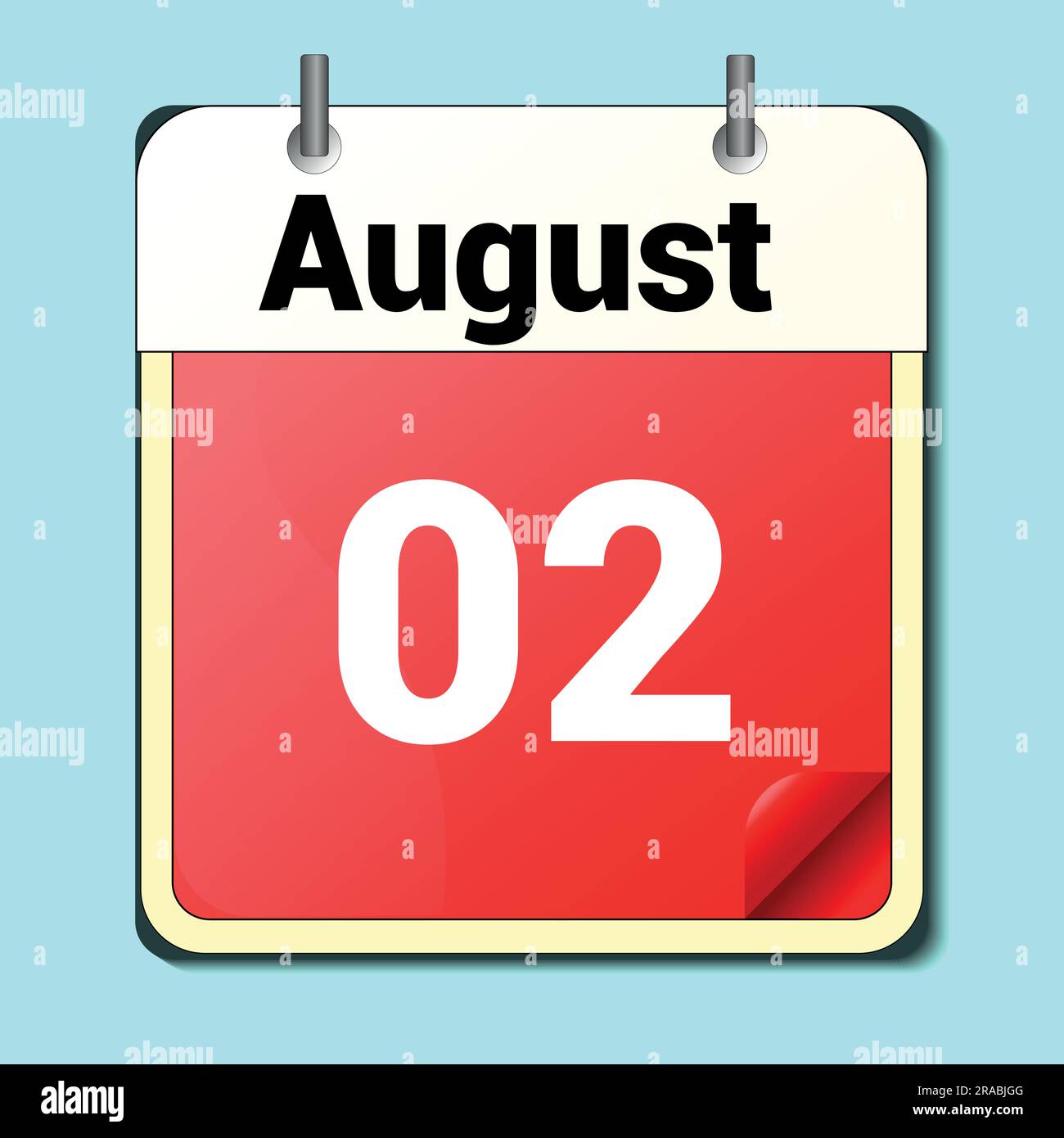 day on the calendar, vector image format, August 02 Stock Vector Image ...