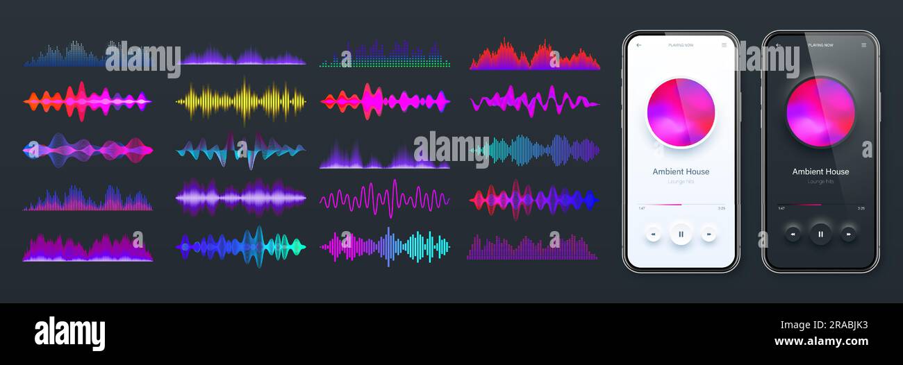 Online audio player user interface, smartphone app UI design. Music ...