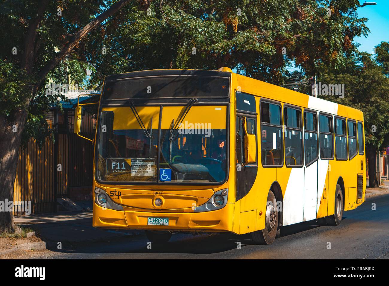 Santiago, Chile - February 27 2023: a public transport Transantiago, or ...