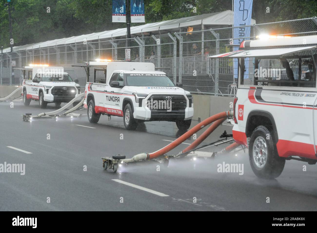 Chicago, United States. 02nd July, 2023. The Track Drying Team works to ...