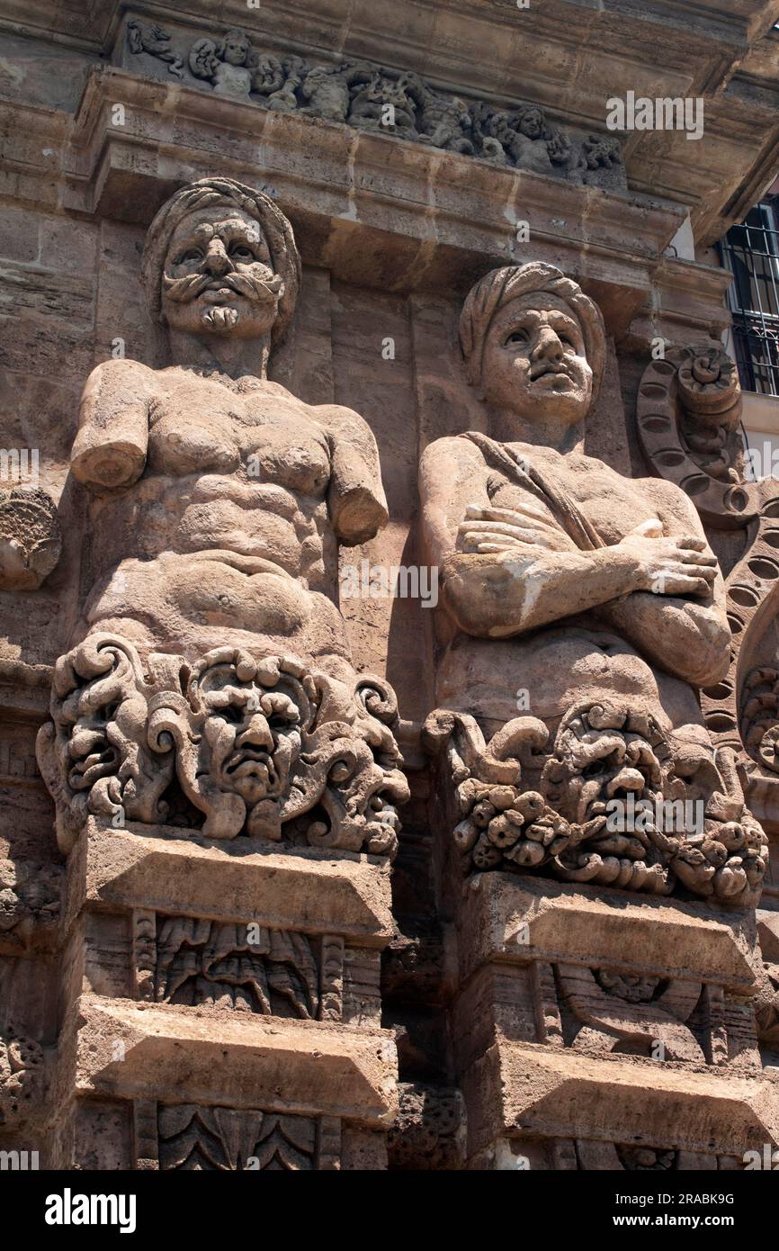 Telamones of the defeated Moors on the Porta Nuova, a monumental city ...