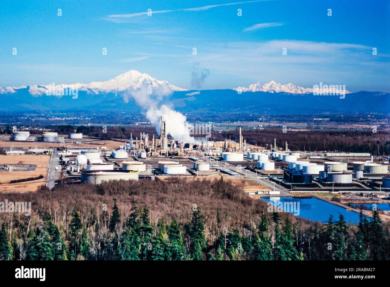 Aerial image of oil refinery Washington state, USA Stock Photo - Alamy