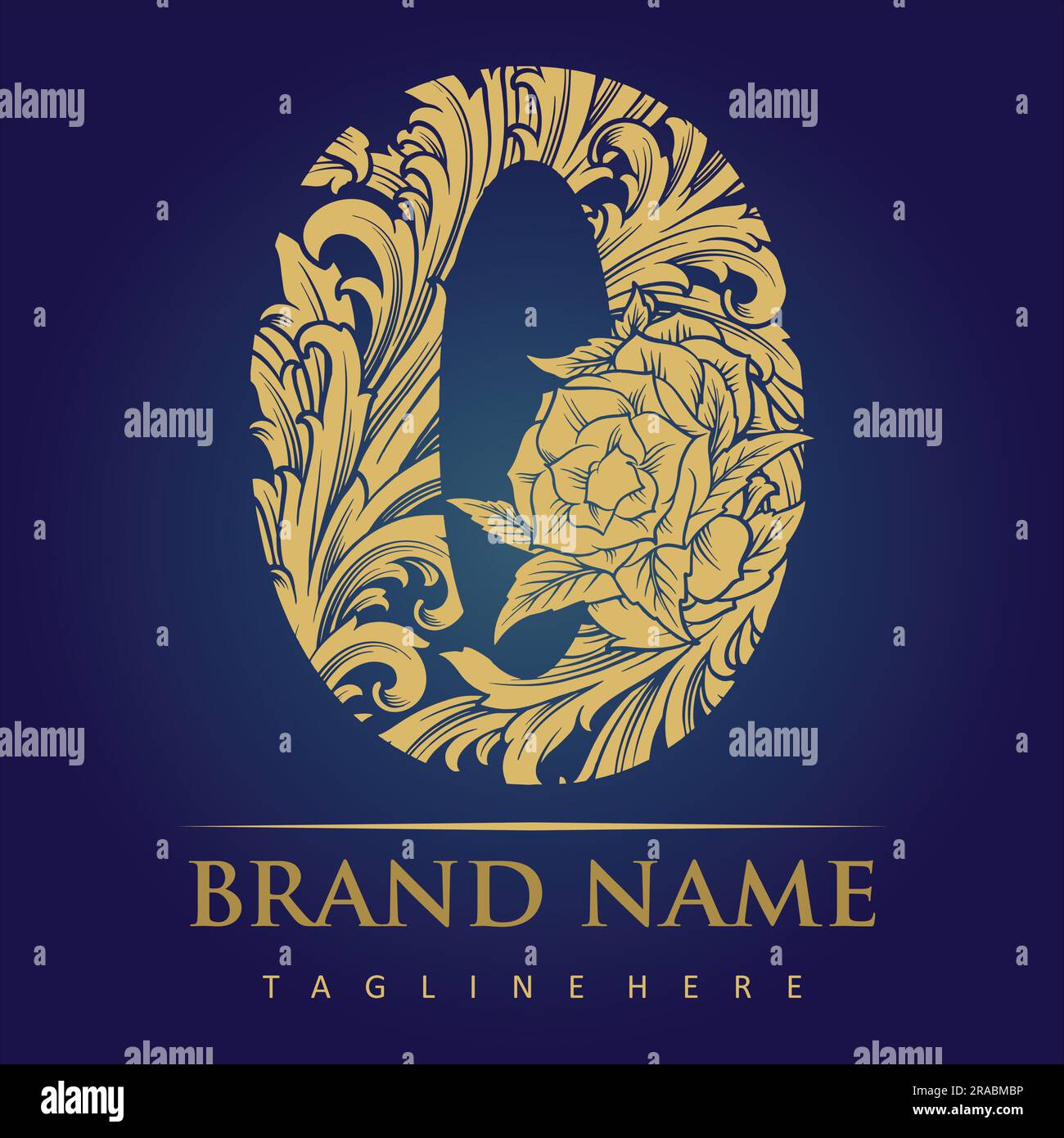 Engraved floral initial O monogram vintage letter vector illustrations ...