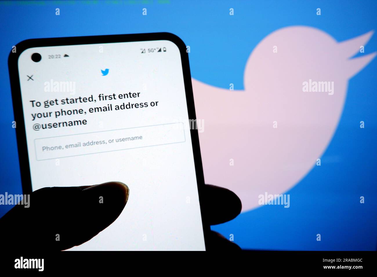 In this photo illustration, a Twitter login screen is seen displayed on ...