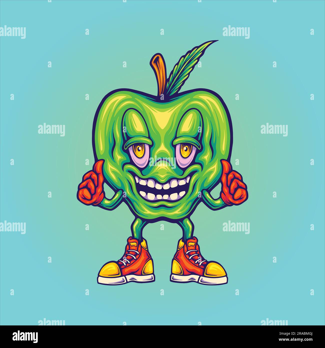 Sour apple strain relaxing remedies weed culture illustrations vector ...