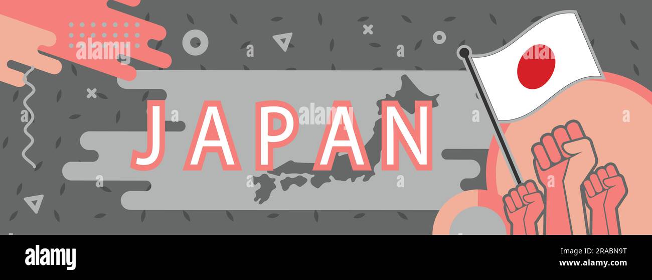 Japan National Foundation Day banner for Independence day with abstract ...
