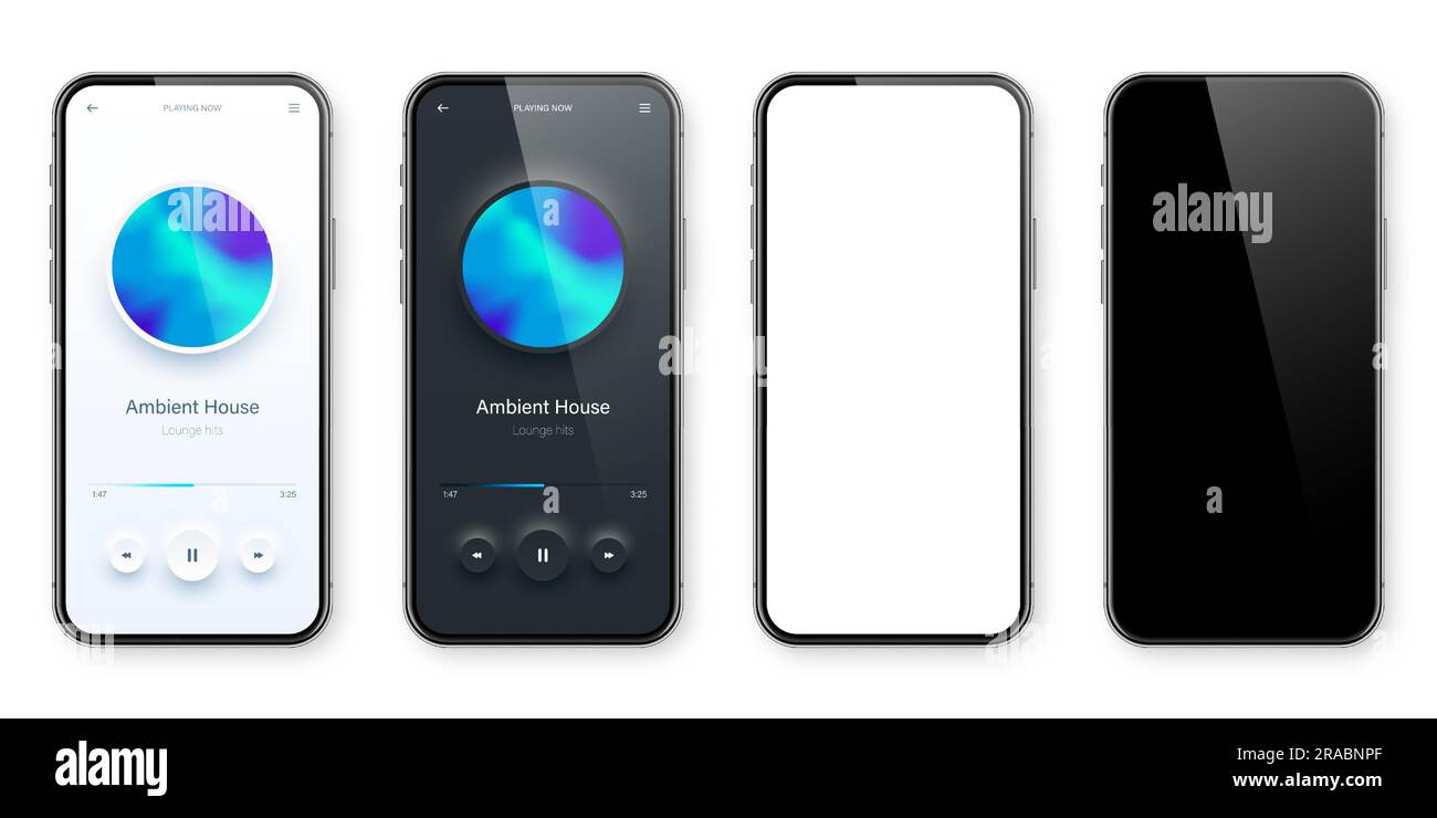 Online audio player user interface, smartphone app UI design. Music ...
