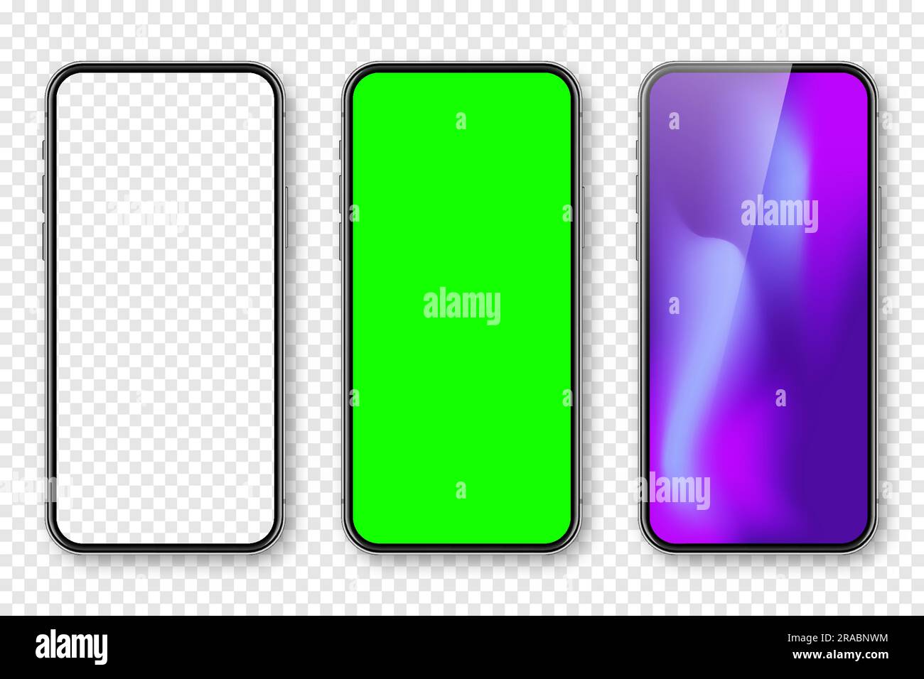 Smartphone with blank touch screen and abstract colorful wallpaper ...