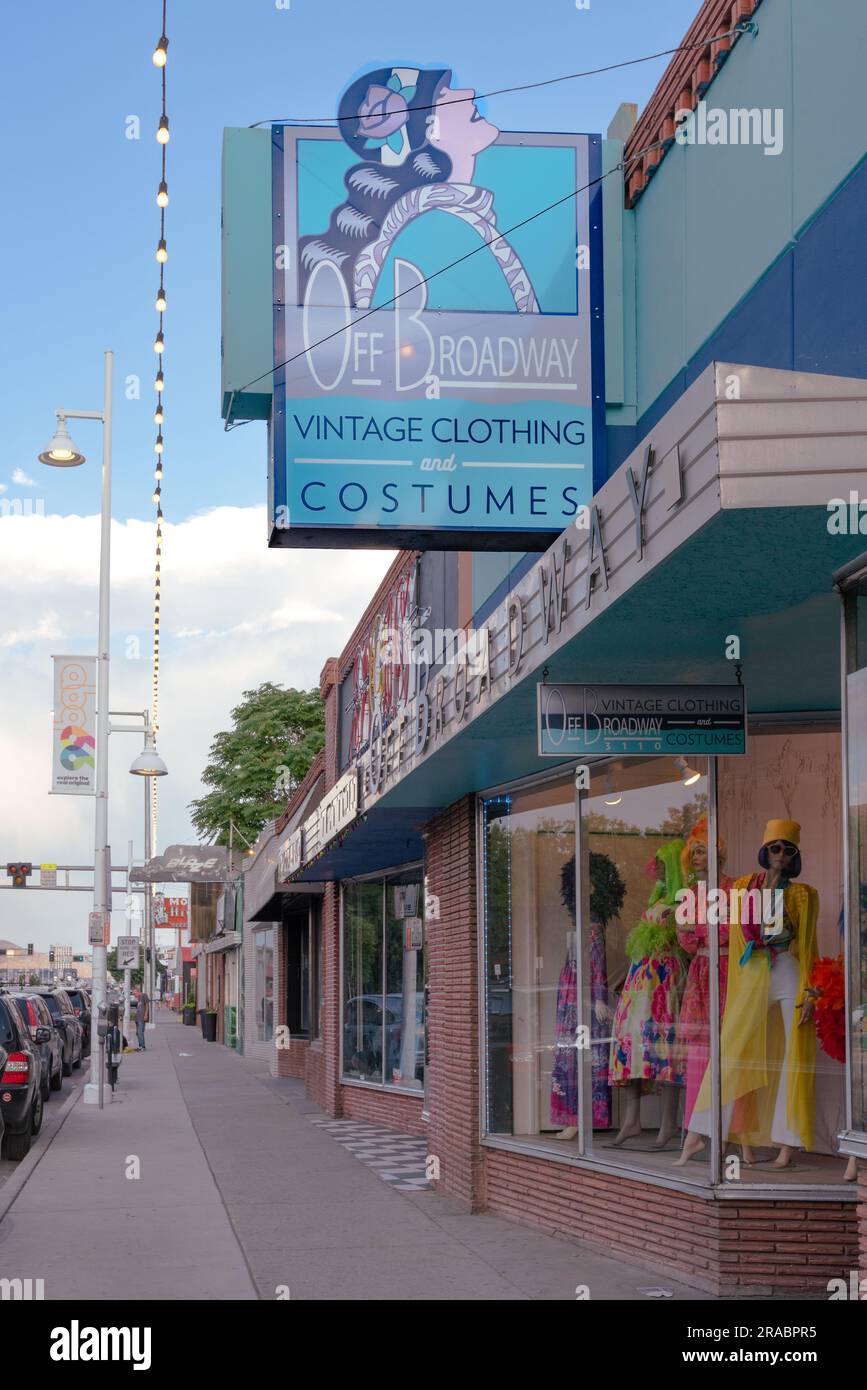 Off Broadway Vintage Clothing and Costumes sign and storefront with ...