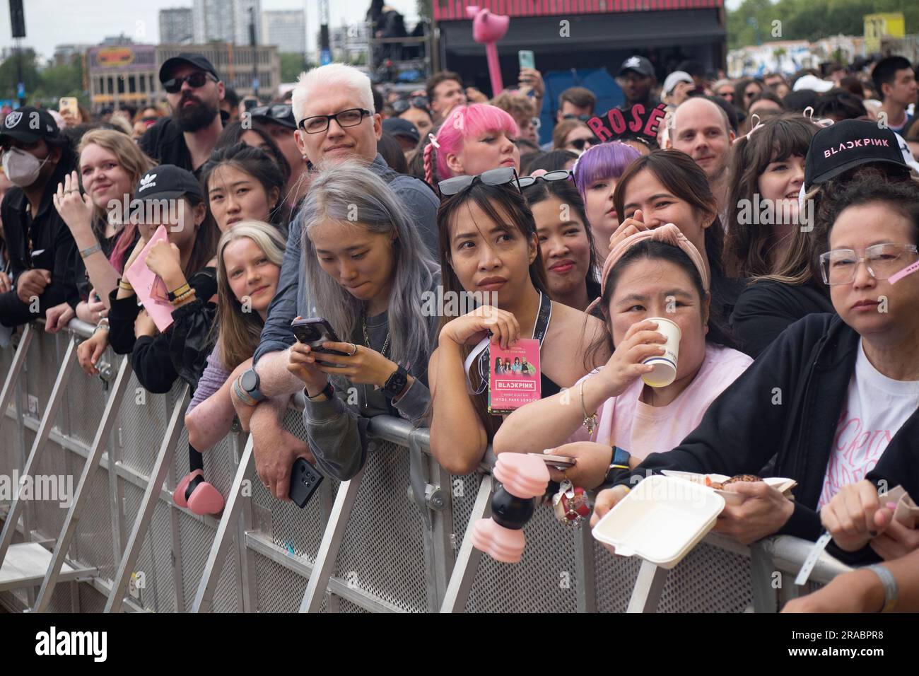 2nd July 2023 London UK BLACKPINK crowd atmosphere at Day Six of ...