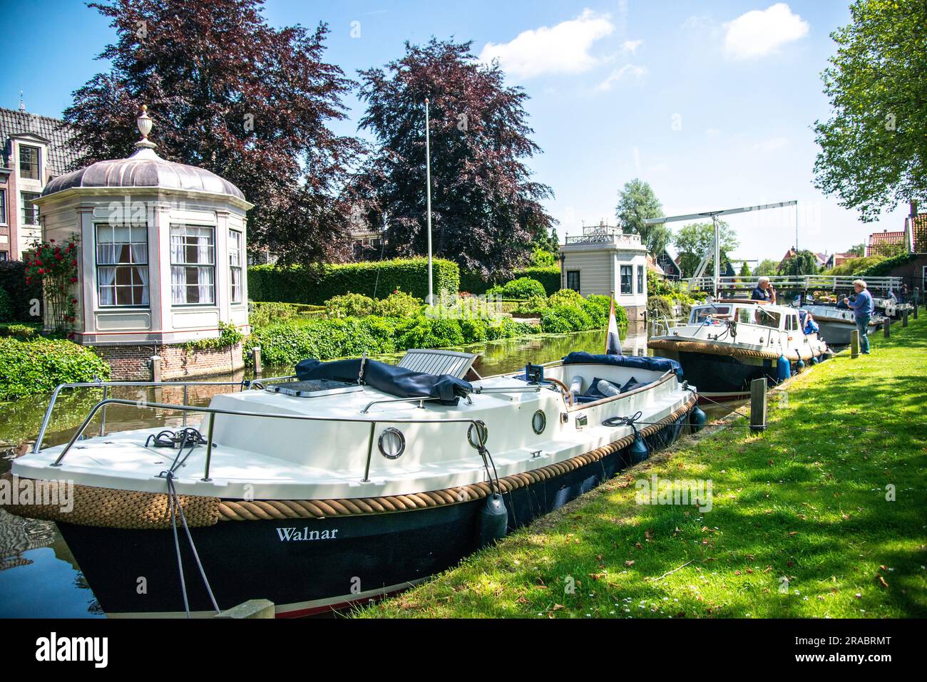 sailboats in Edam Holland on the Nieuwe Haven canal Stock Photo - Alamy