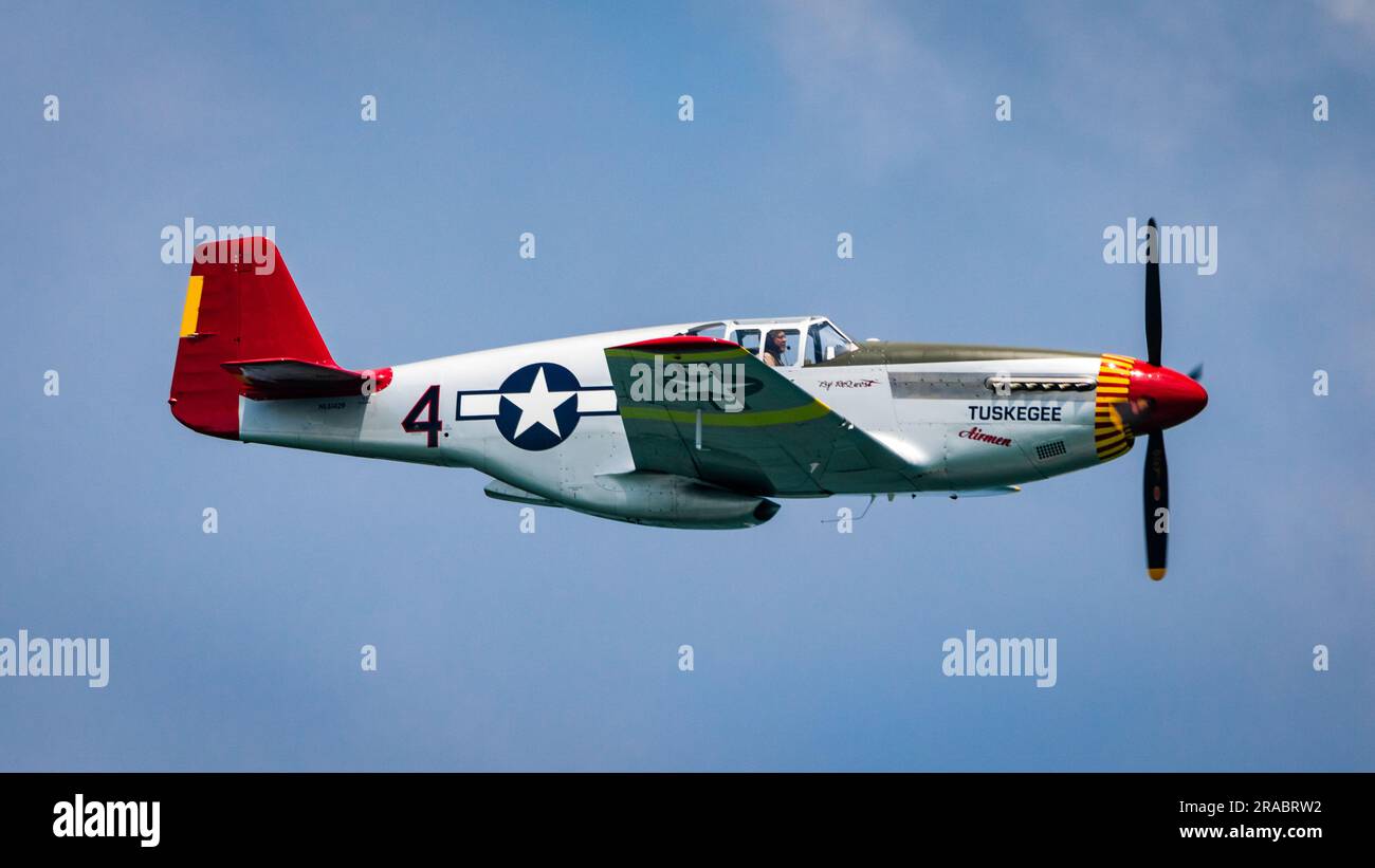 The beautiful Mustang making a flyby Stock Photo - Alamy