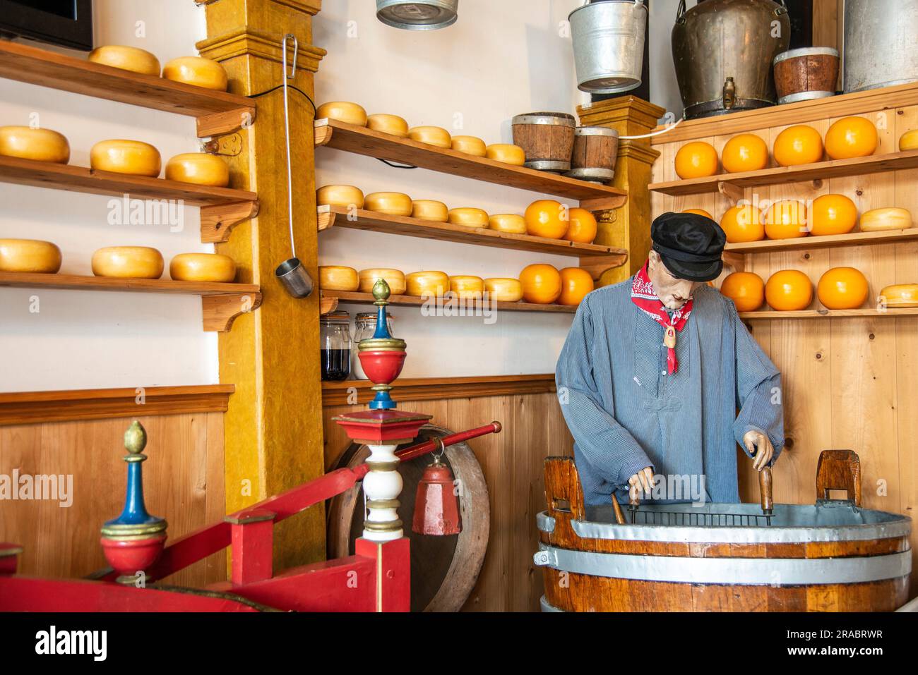 cheese making display at a store in Edam Holland Stock Photo - Alamy