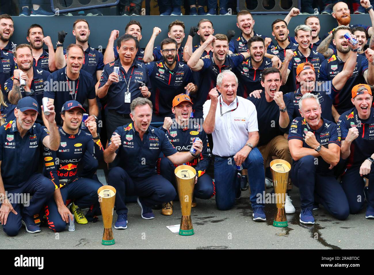 Oracle Red Bull Racing Celebrating victory during the Race on Sunday ...