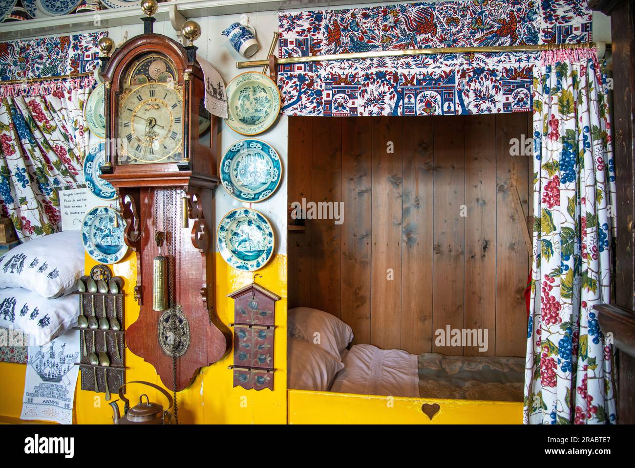 bedroom in a Marken home at the Marker Museum in Holland Stock Photo ...
