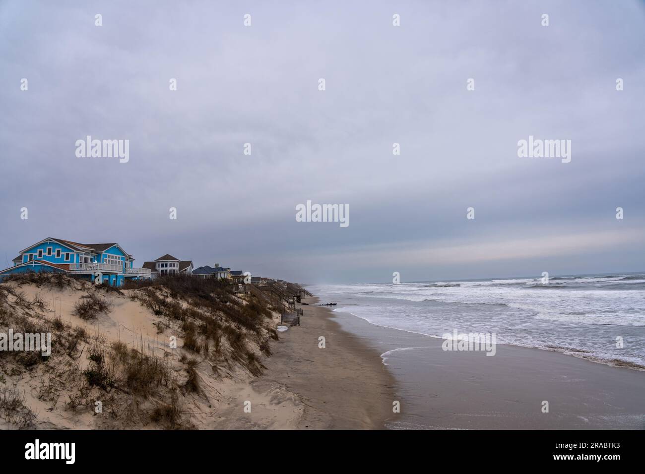 View of Typical Outer Banks Beach During Storm and Cloudy Skies Stock ...
