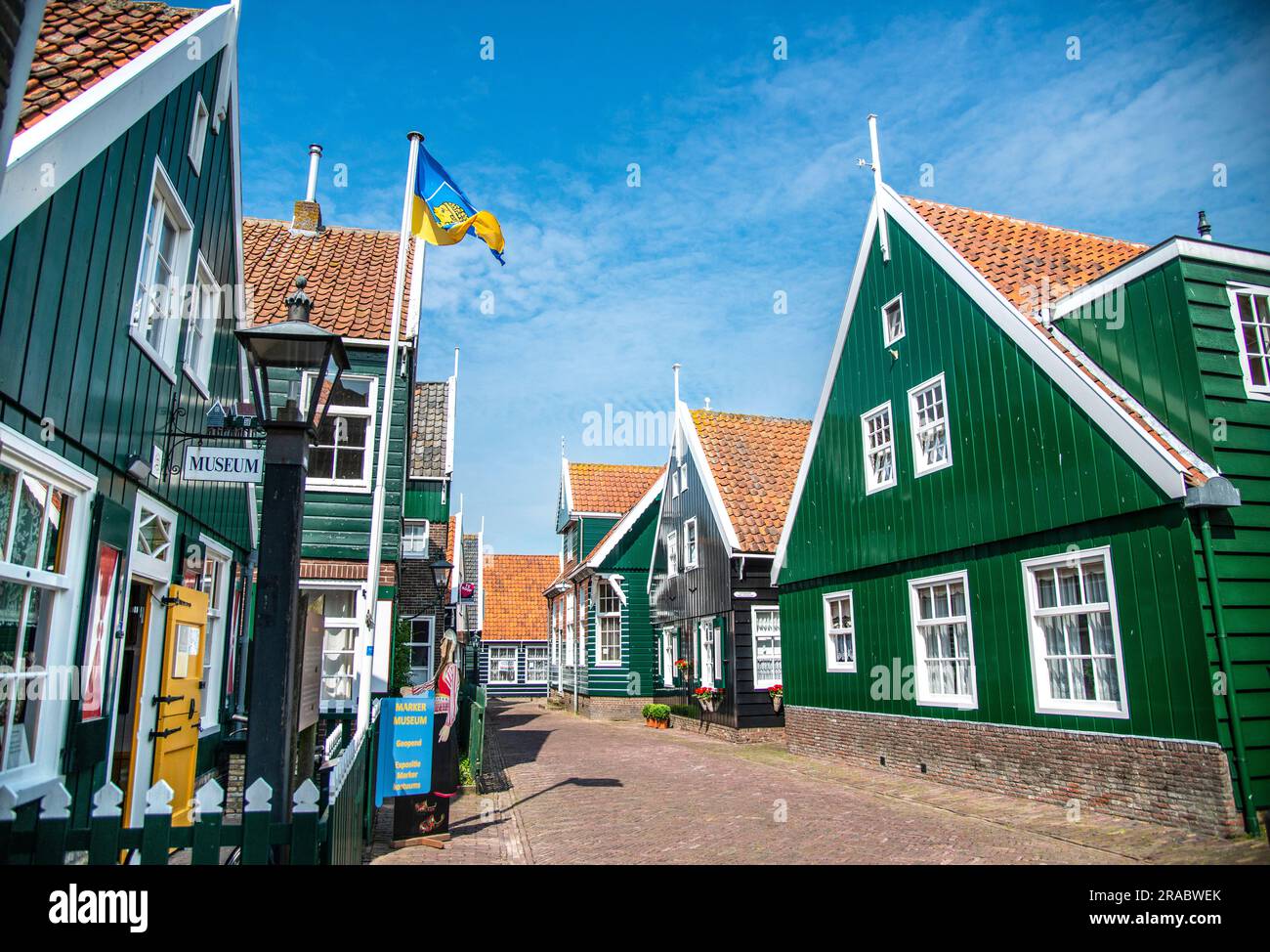 Marker Museum buildings and street in Marken Holland Stock Photo - Alamy