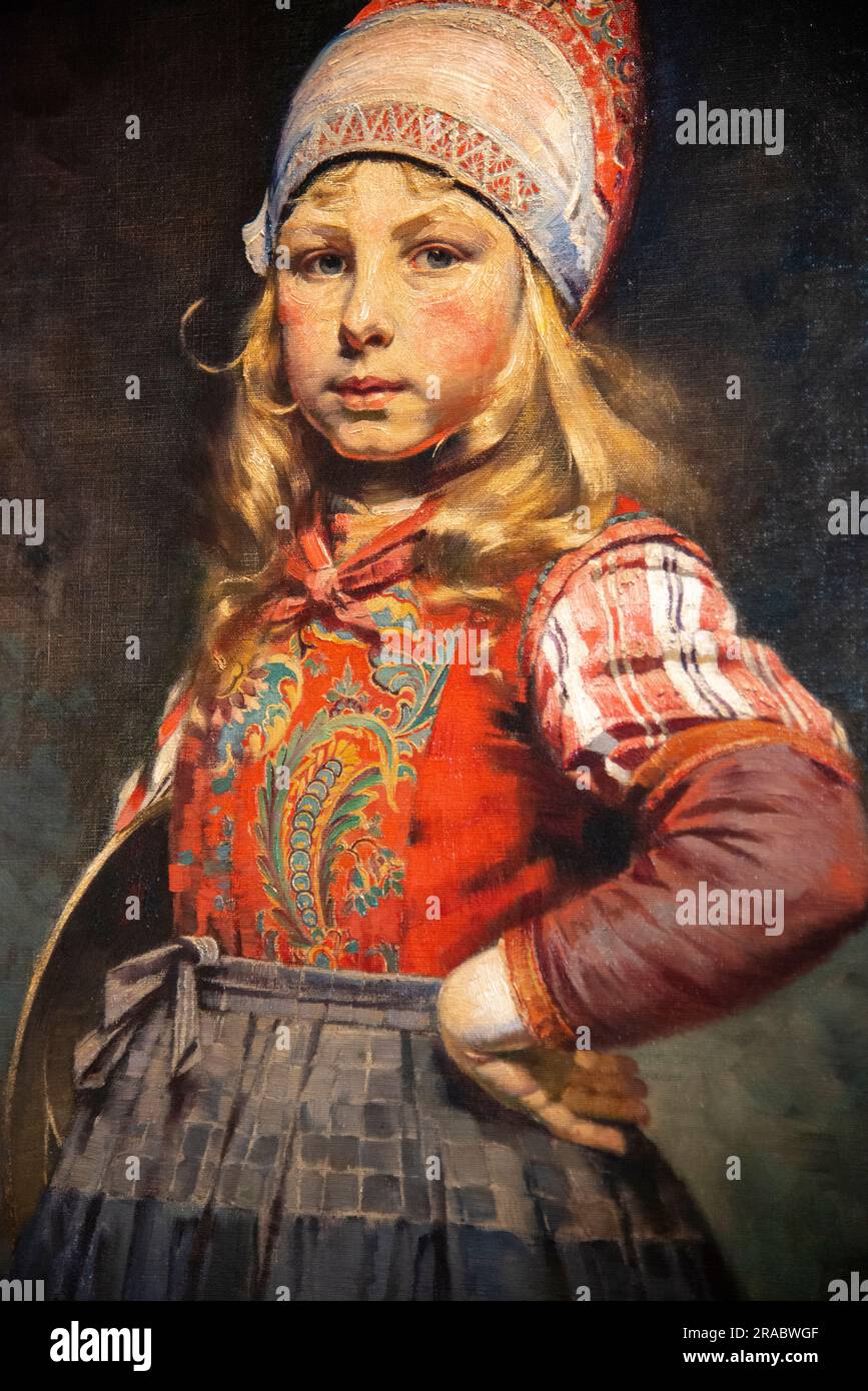 painting of a young Dutch girl wearting traditional Dutch clothing at ...