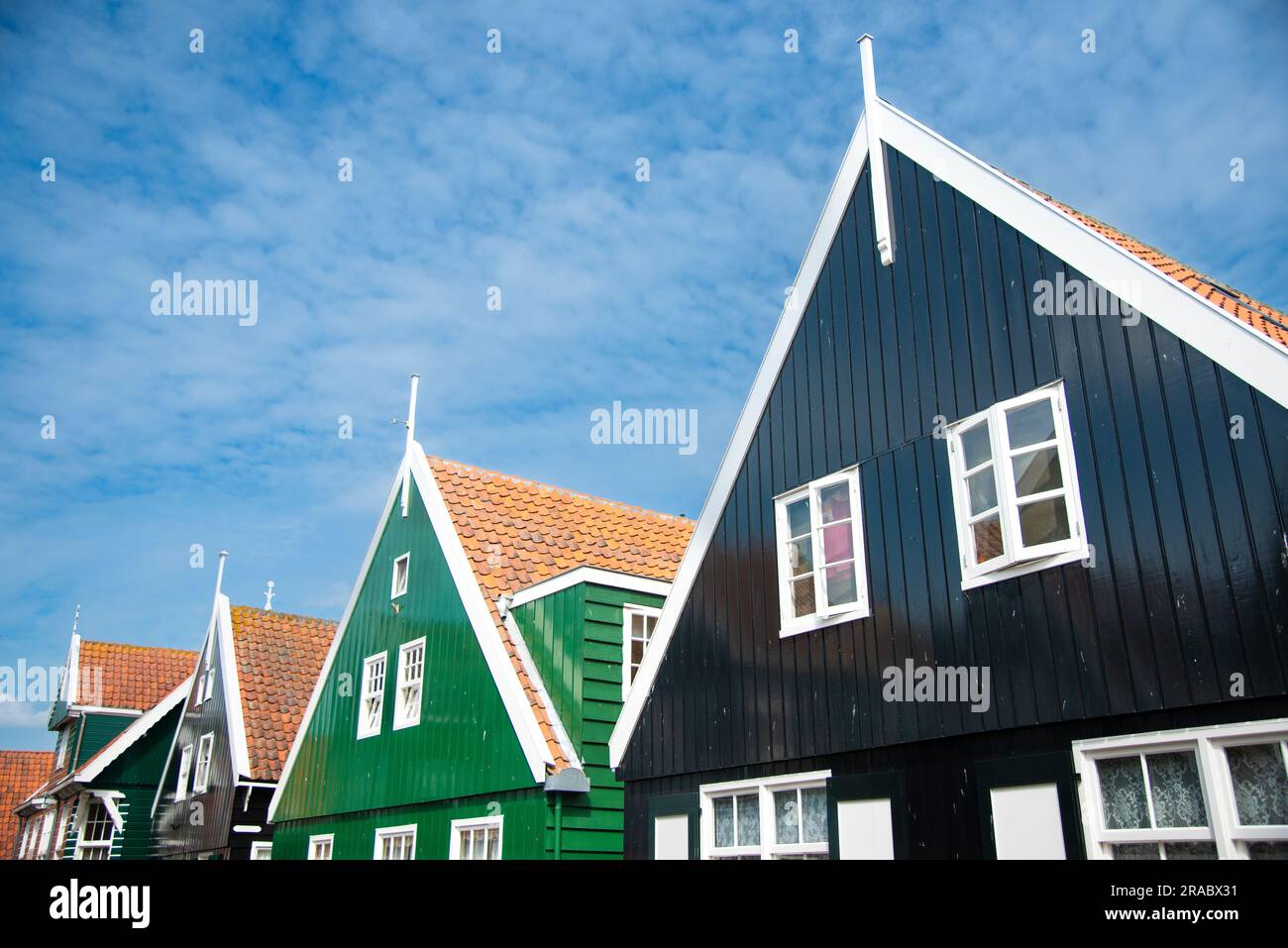 colorful roof tops of homes at the Marken Museum in Holland Stock Photo ...