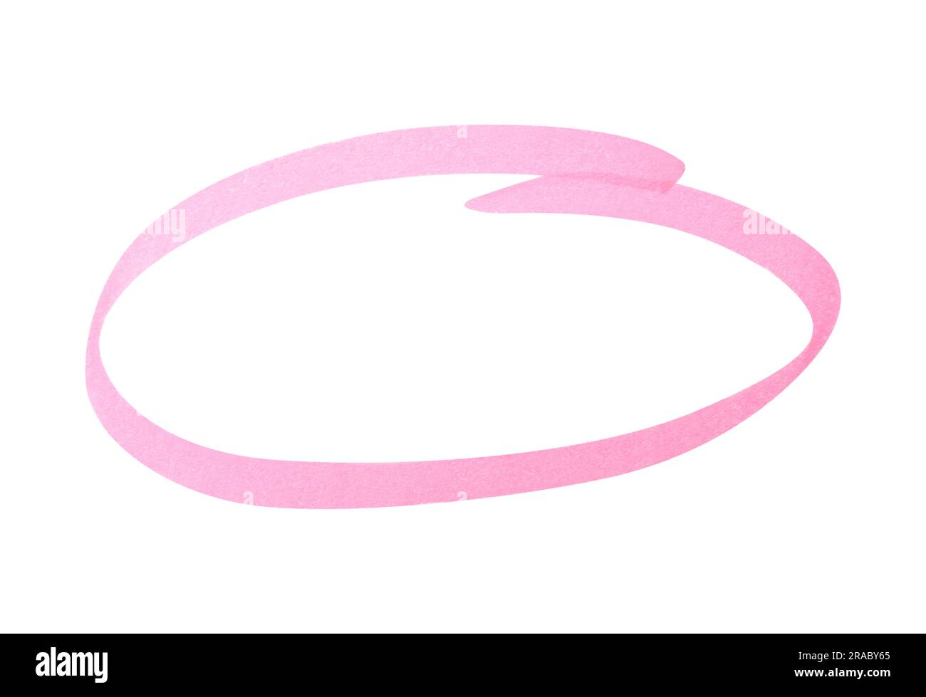 Ellipse drawn with pink marker on white background, top view Stock ...